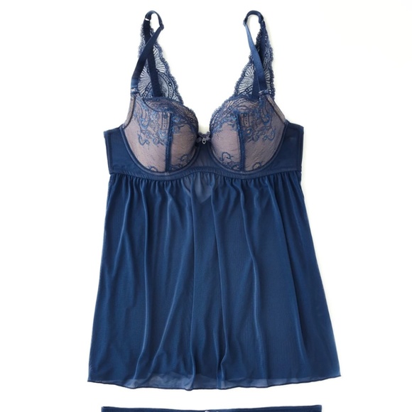 Intimates & Sleepwear | Floral Embroidery Mesh Slip Intimate Lounge ...